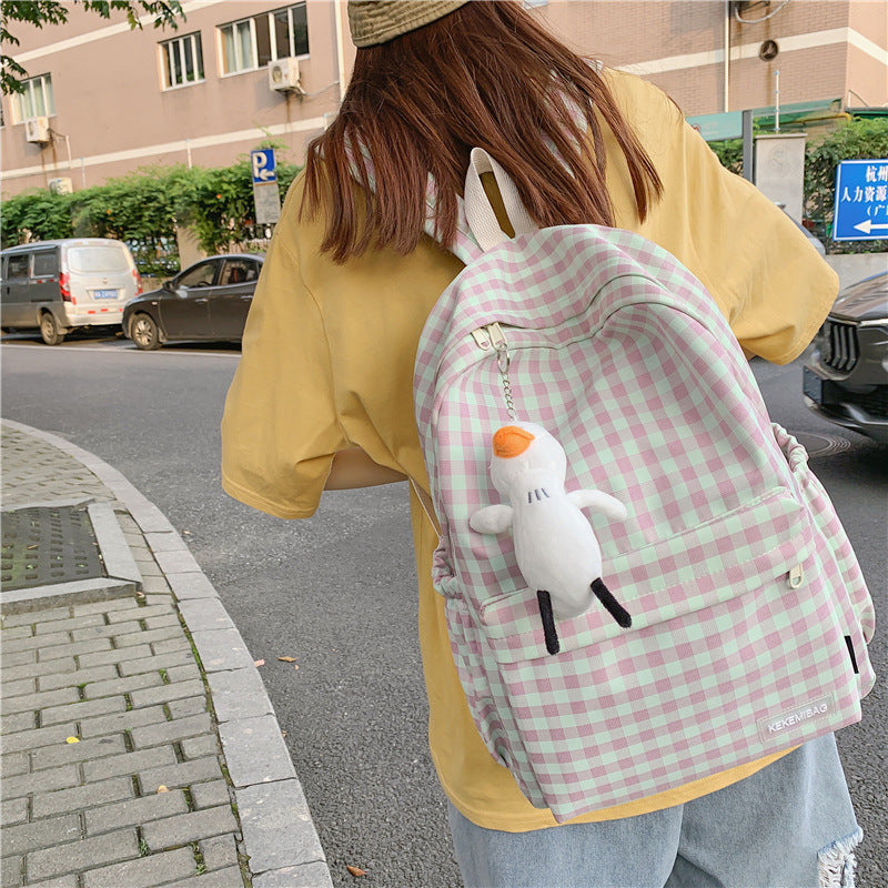 RETRO LIGHT PASTEL COLOR PLAID BACKPACK UB2609 – Uoobox
